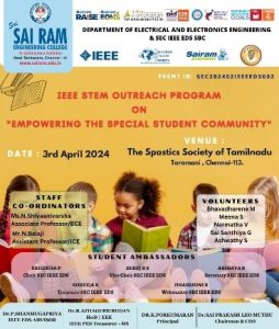 IEEE STEM OUTREACH PROGRAM on “EMPOWERING THE SPECIAL STUDENT COMMUNIT ...